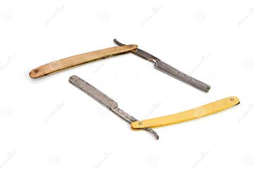 Two Old Rusty Razors Isolated Stock Photo - Image of antique, tool: 9046432