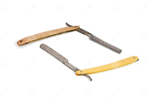 Two Old Rusty Razors Isolated Stock Photo - Image of antique, tool: 9046432