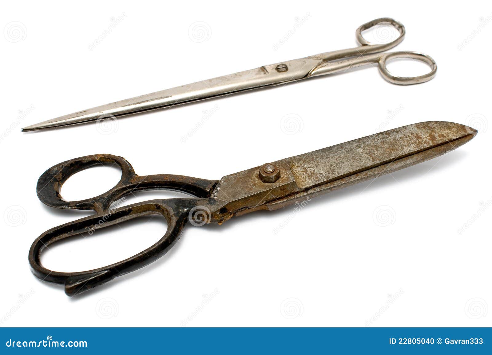 Two Old Rusty Sewing Scissors Stock Photo - Image of retro, cloth: 22805040