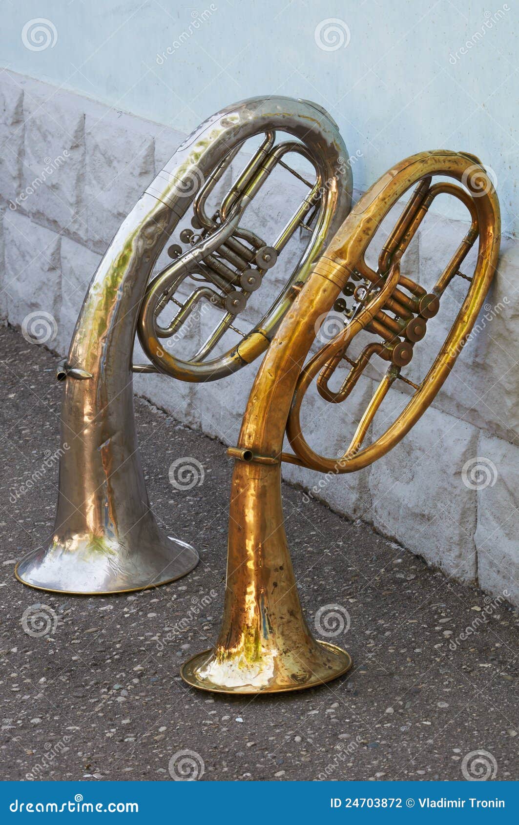 Two old trumpets stock photo. Image of trumpeter, trumpet - 24703872