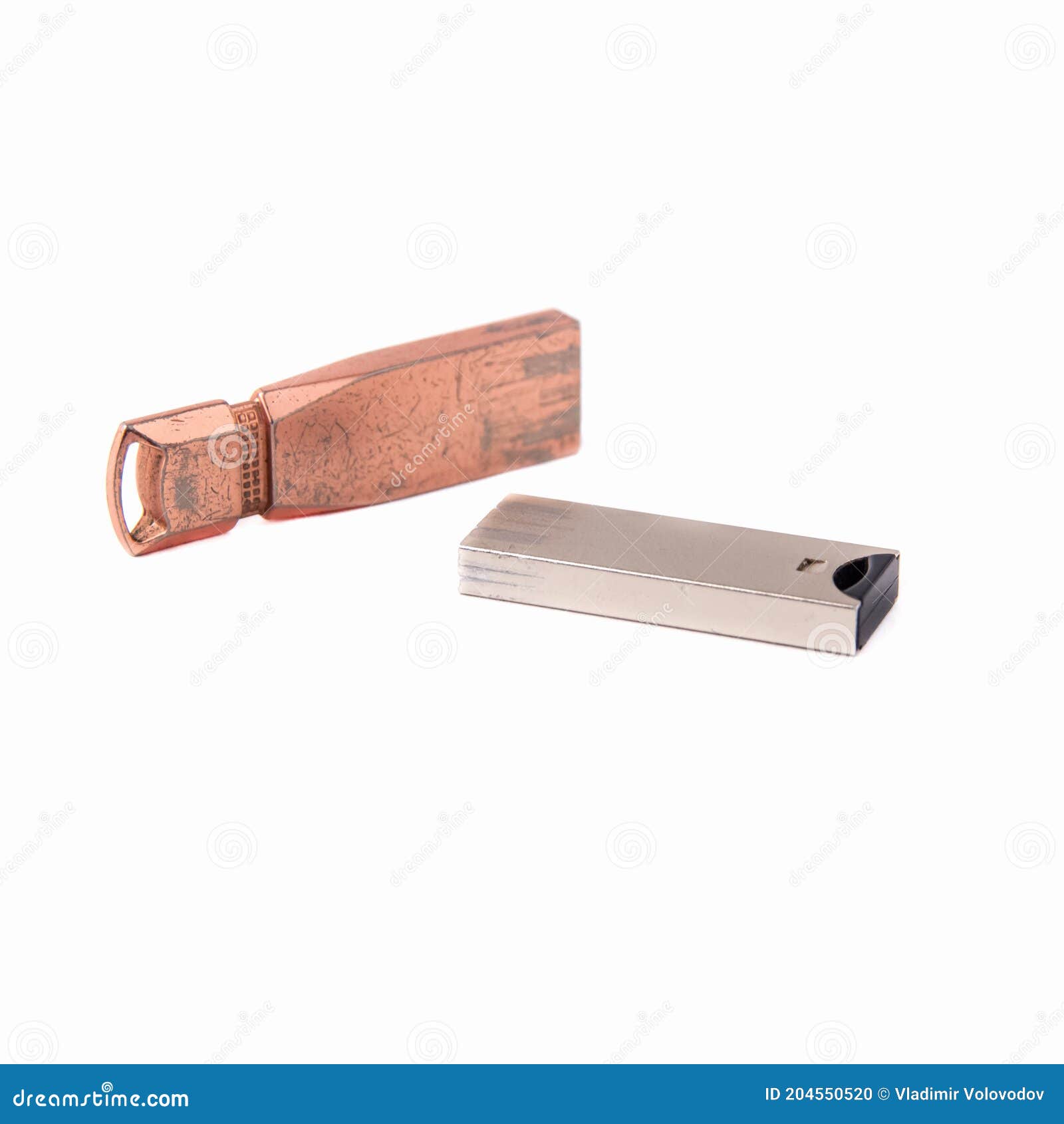 Two Old USB Flash Drives Isolated on a White Background Stock Photo ...