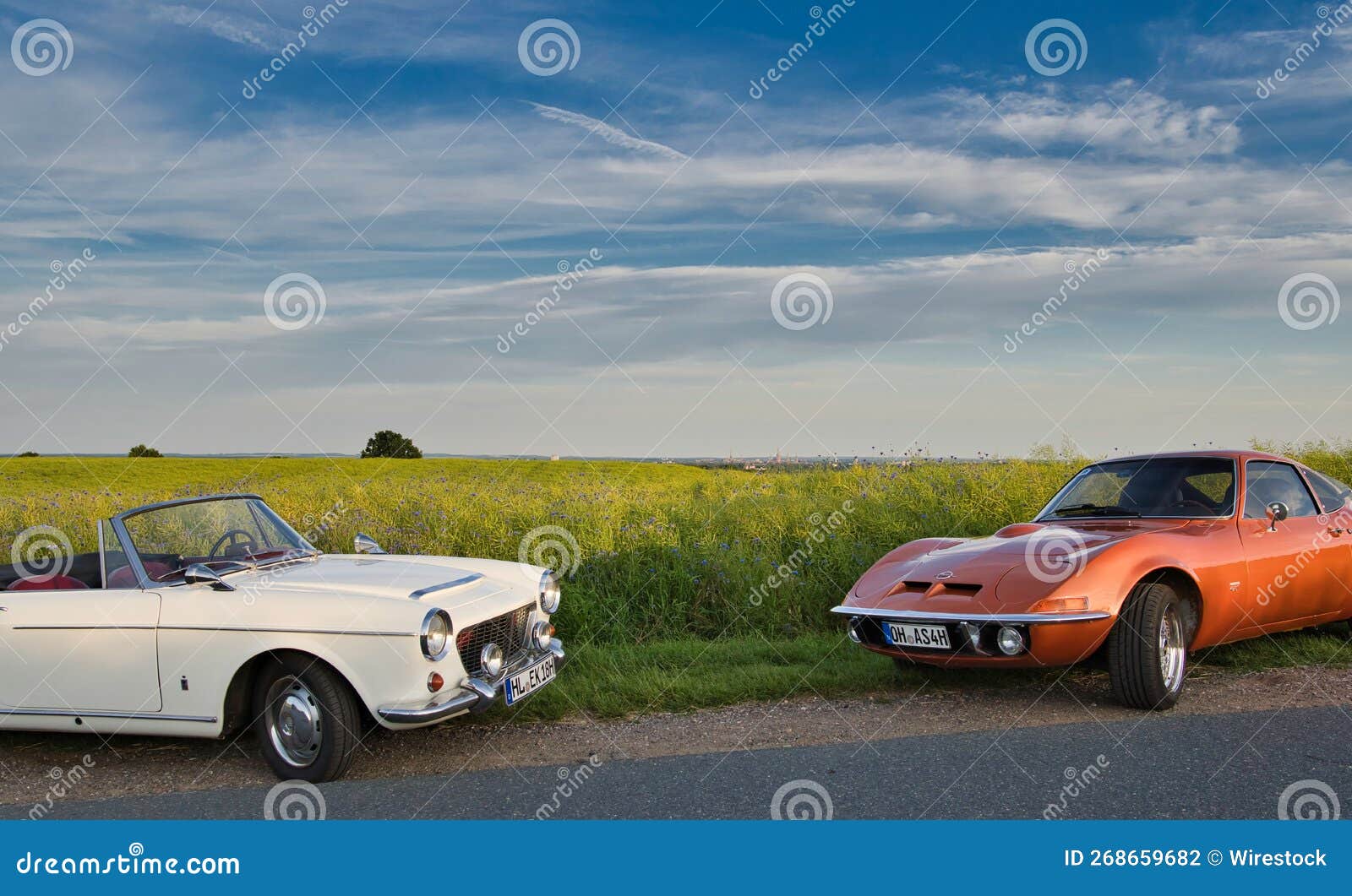 Two Old Vintage Cars in the Fields Editorial Photography - Image of ...