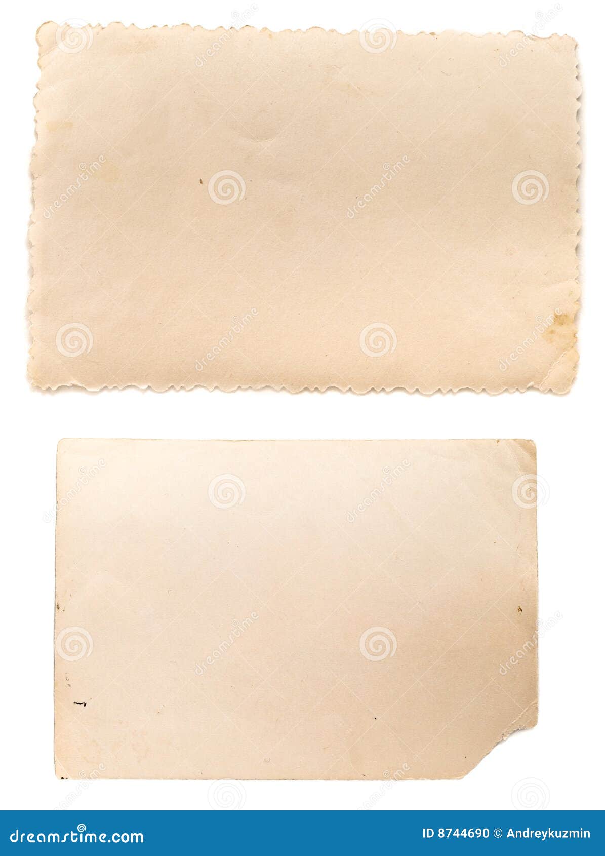 Two Old Vintage Photo Papers Stock Photo - Image of century, fancy: 8744690