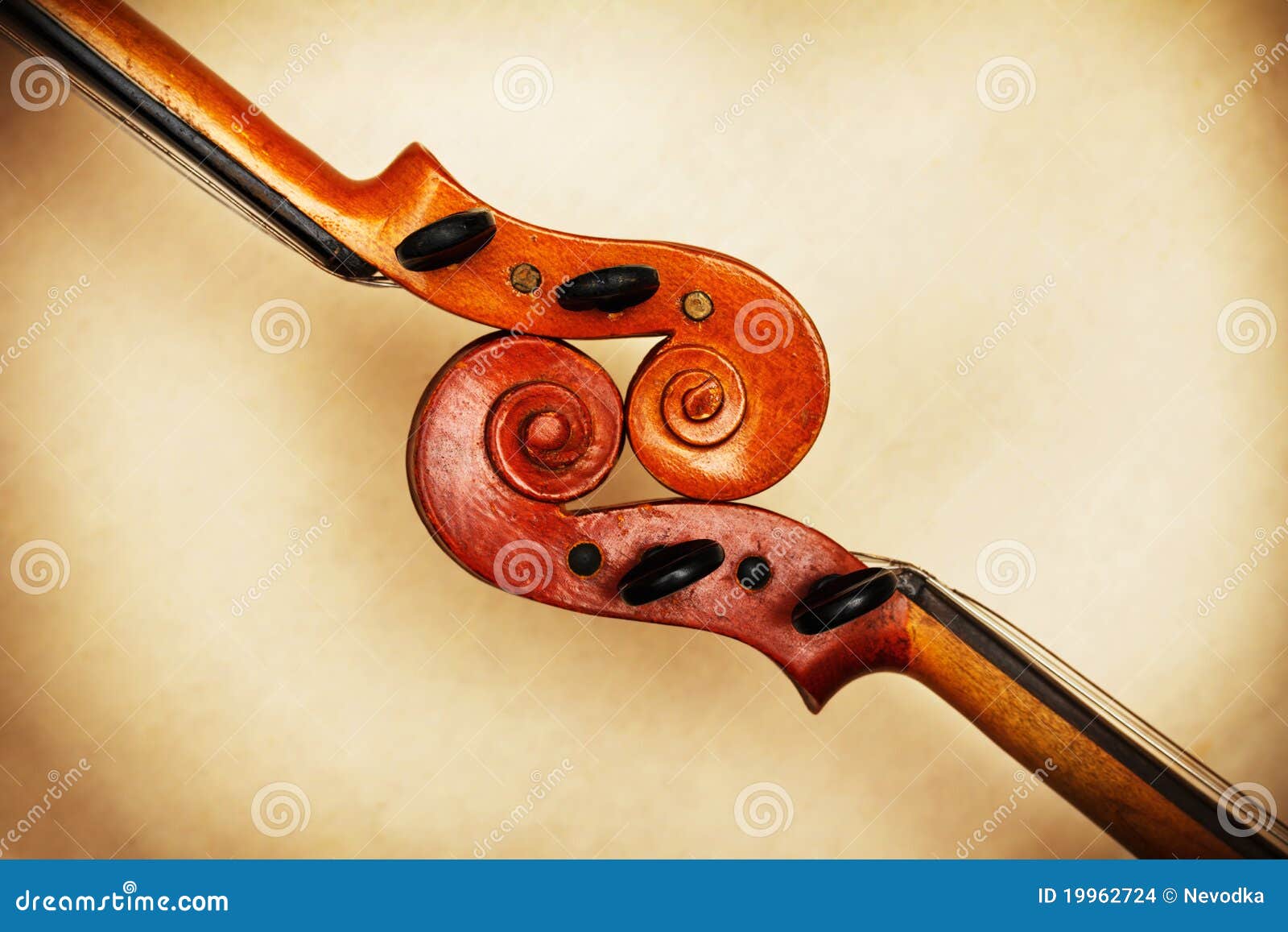 Two old violin scrolls stock photo. Image of fiddle, classic - 19962724