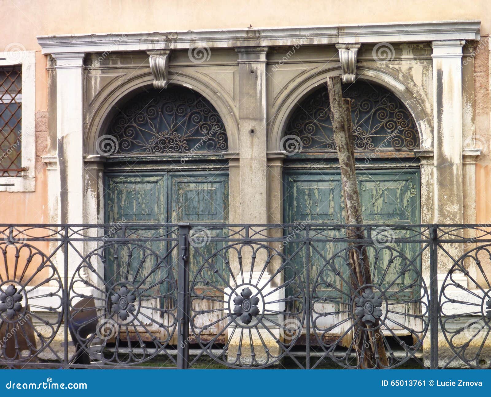 Two Old Windows with Railing Stock Image - Image of balcony, charming ...