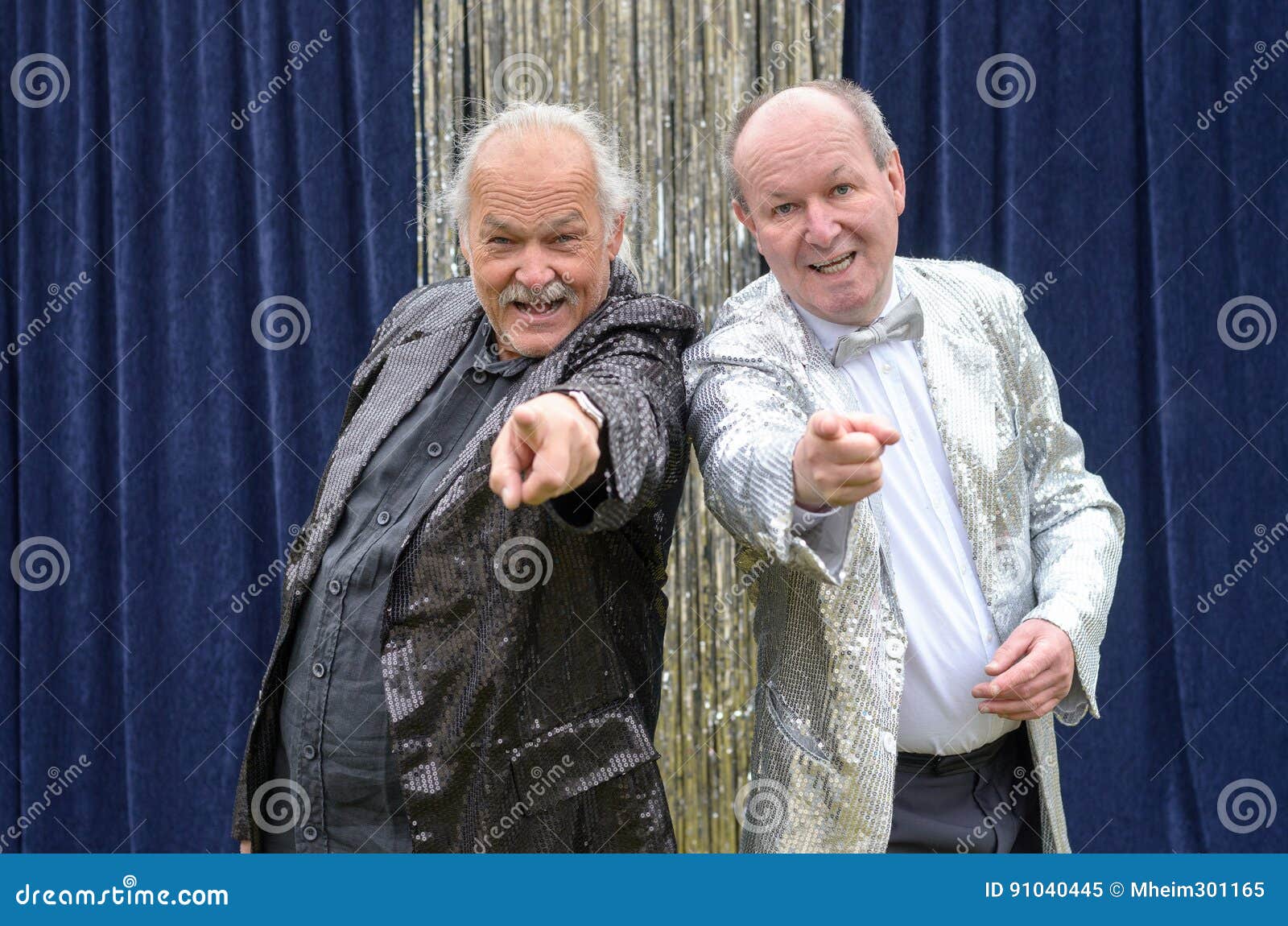 Two Older Men Giving a Lively Stage Performance Stock Image - Image of ...