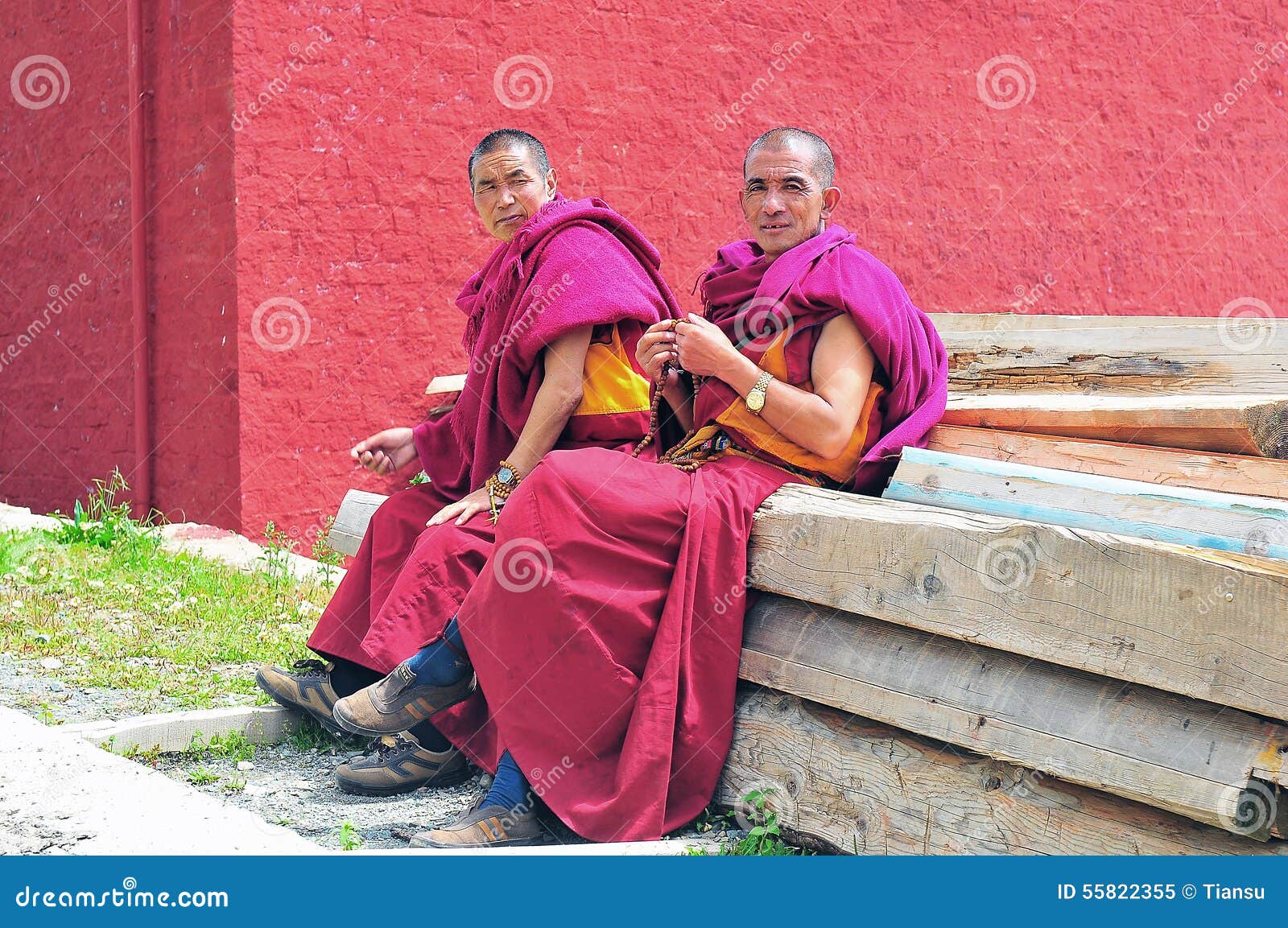 Two older monks editorial image. Image of china, asia - 55822355