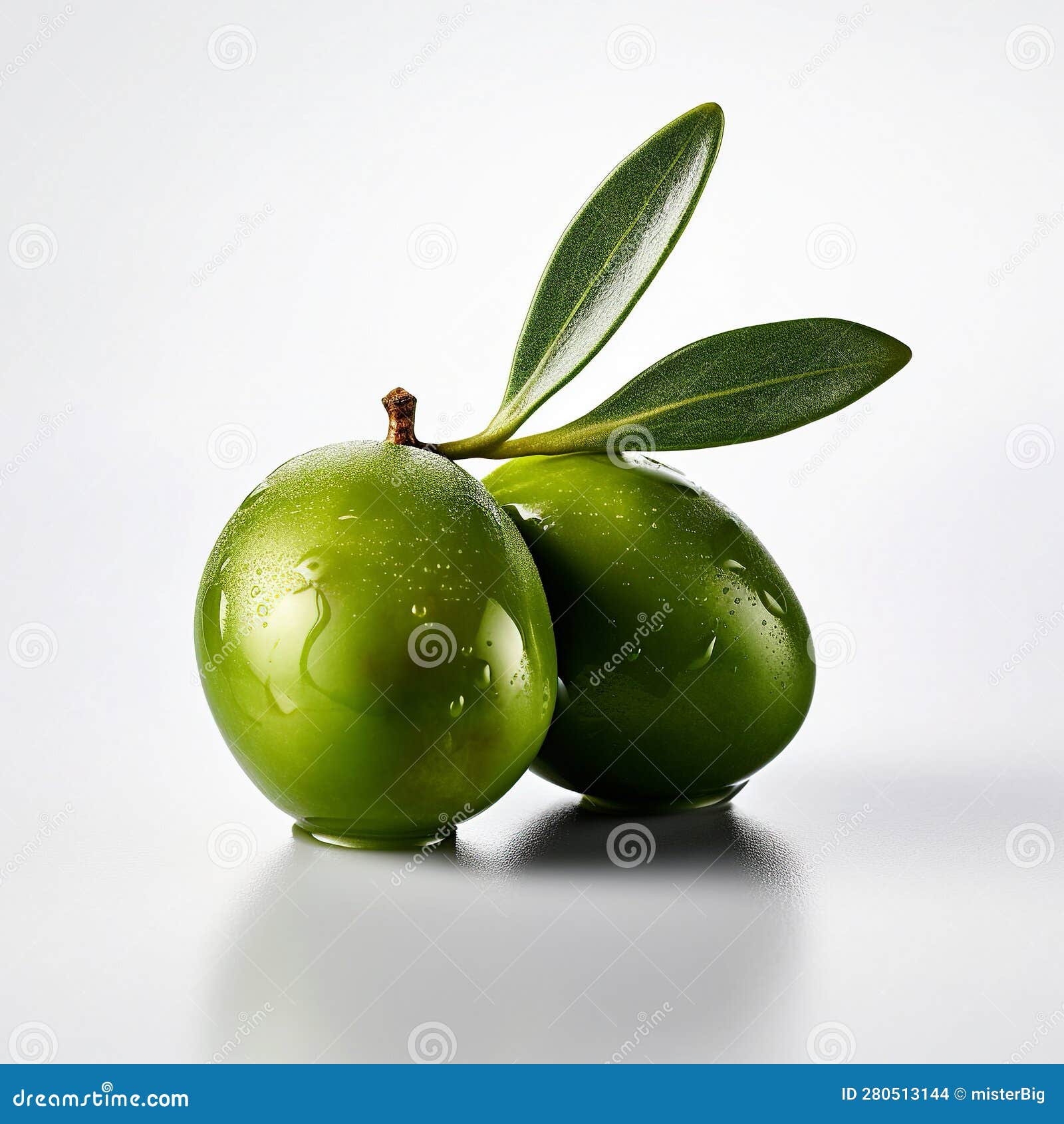 Two Olives on a White Background Stock Illustration - Illustration of ...