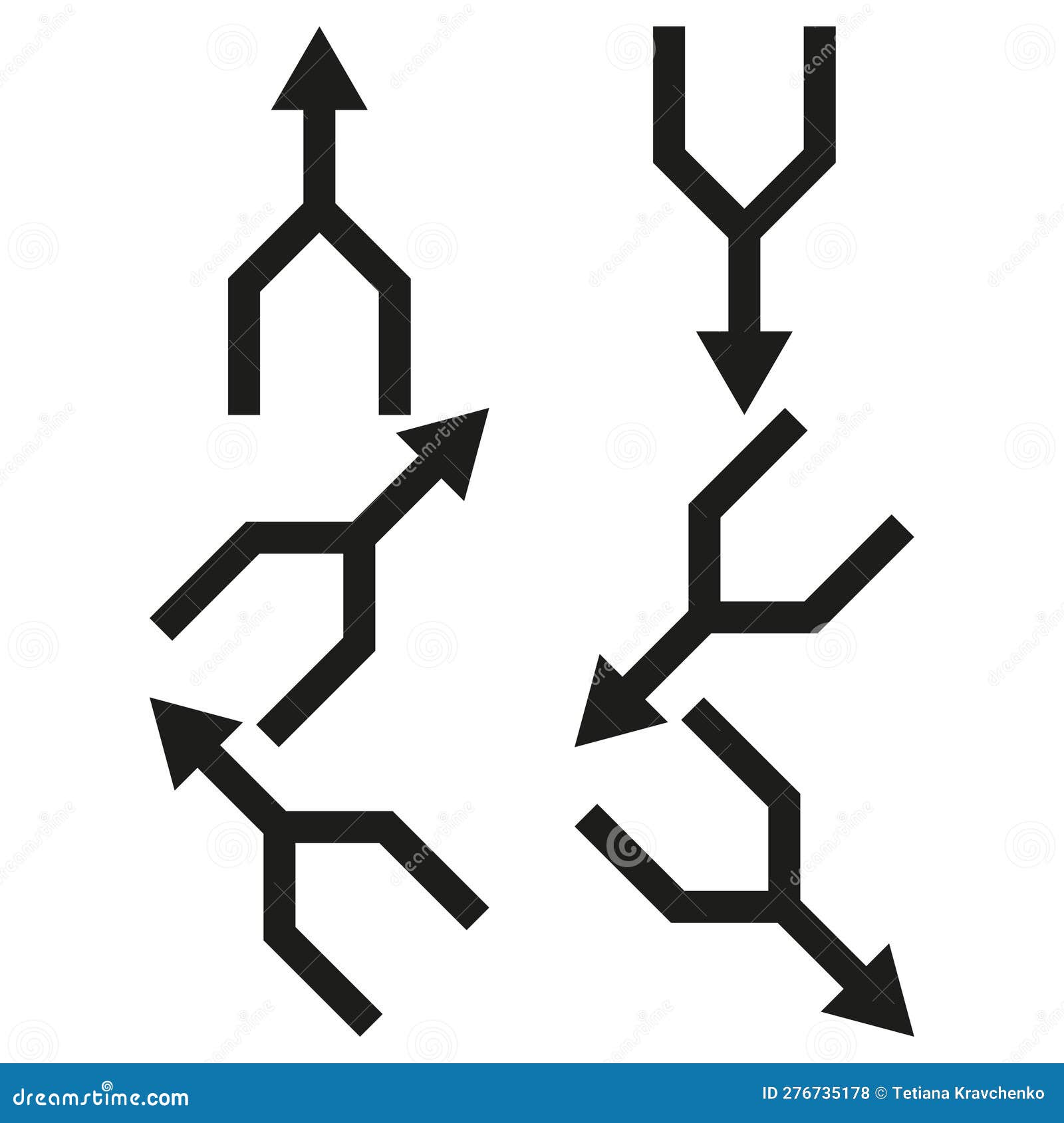 Two One Arrow. Set for Concept Design. Vector Illustration Stock Vector ...