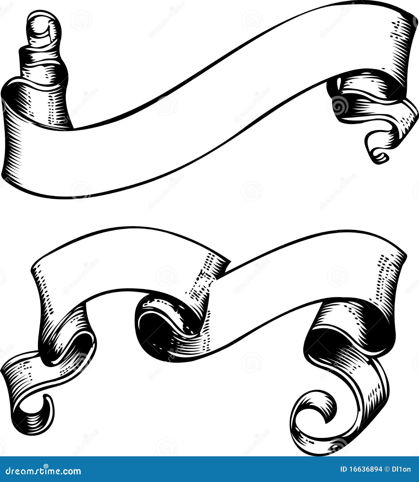 Two One Color Grunge Engraved Banners. Stock Vector - Illustration of ...