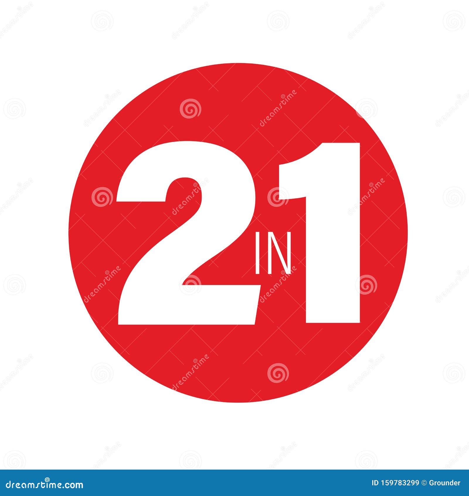 Two in One Sign Circle Label Tag Stock Illustration - Illustration of ...