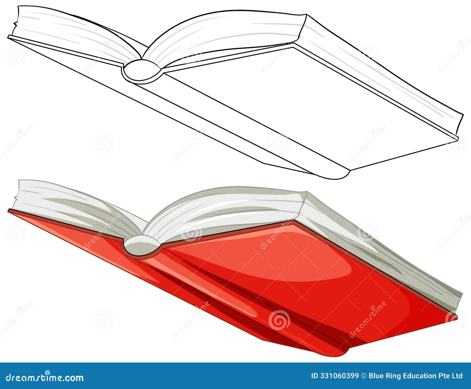 Two open books stock vector. Illustration of classroom - 331060399