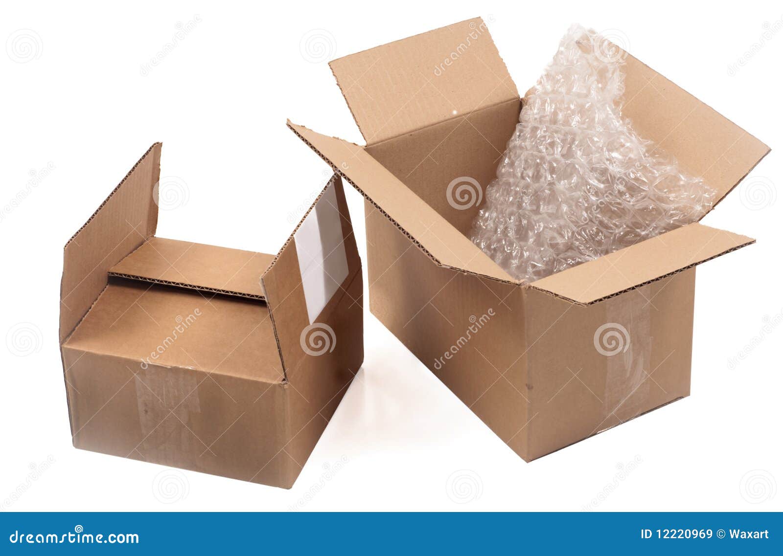 Two Open Cardboard Boxes on White Background Stock Image - Image of ...