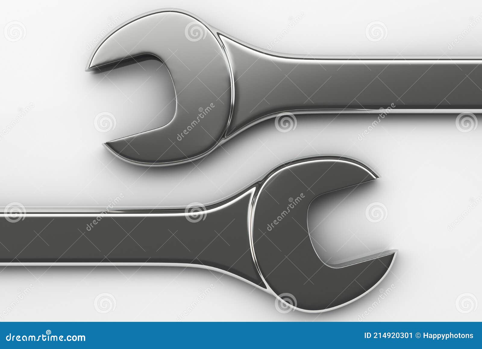 Two Open-ended Spanner on the Table Close-up Stock Illustration ...