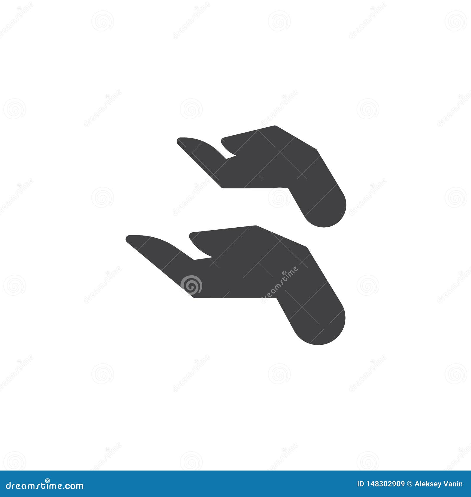 Two open hands vector icon stock vector. Illustration of simple - 148302909