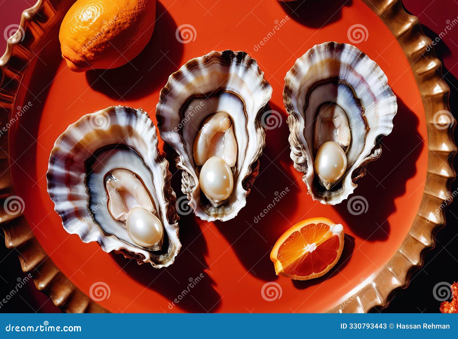 Two Open Oyster Shells with Pearls Inside Stock Illustration ...