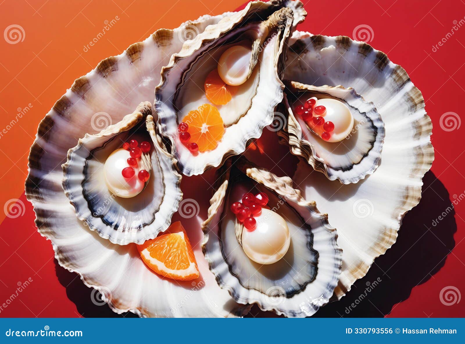 Two Open Oyster Shells with Pearls Inside Stock Illustration ...
