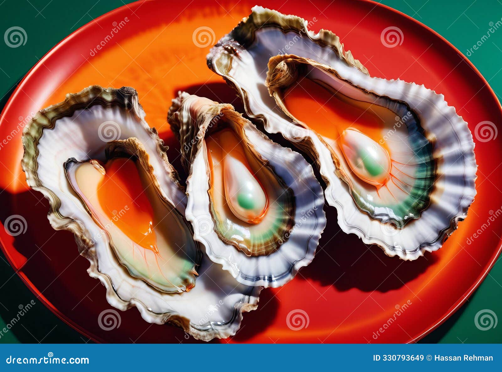 Two Open Oyster Shells with Pearls Inside Stock Illustration ...
