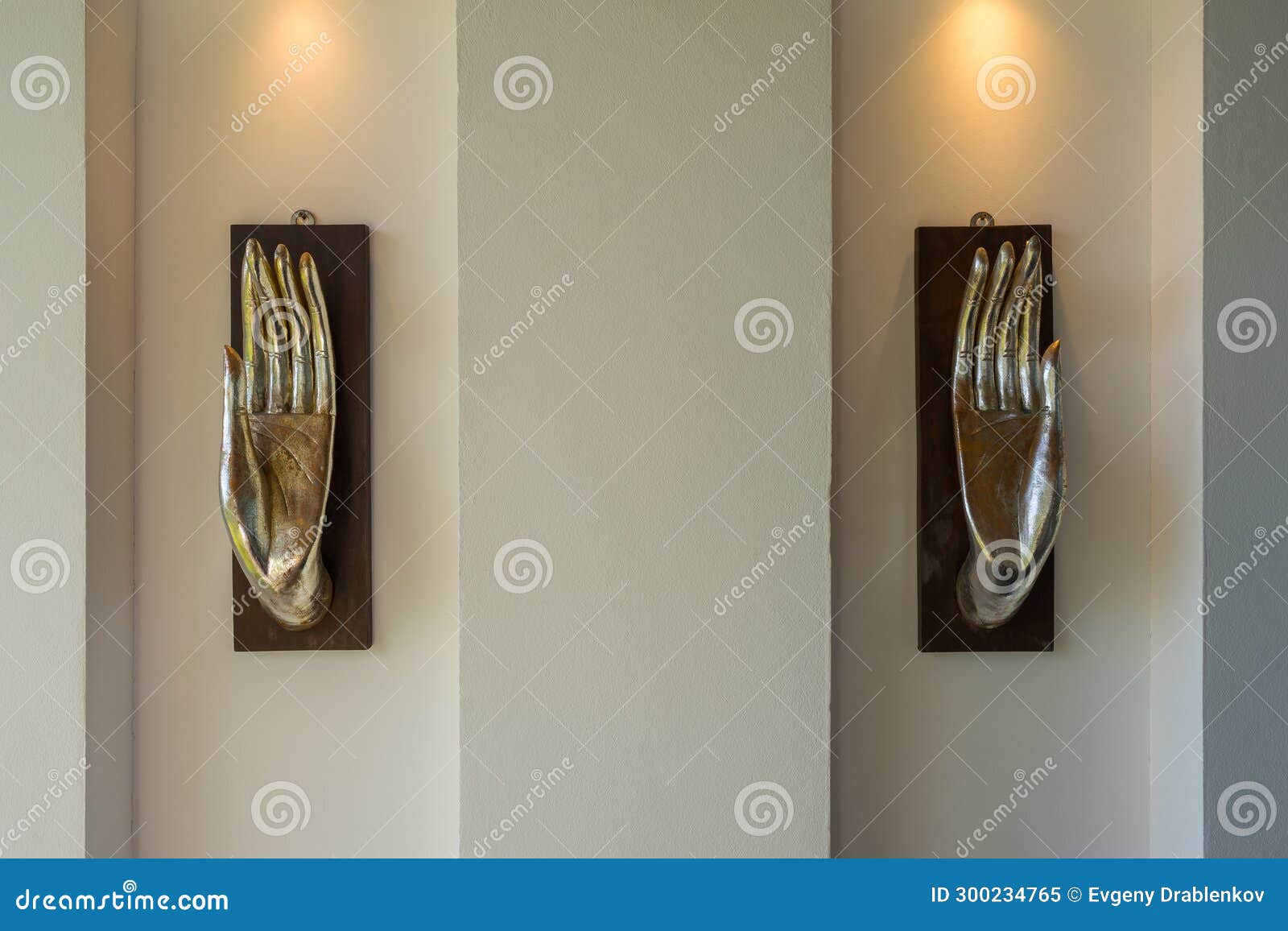 Two Open Palm Hands of Buddha - Decorative Modern Art Sculpture ...