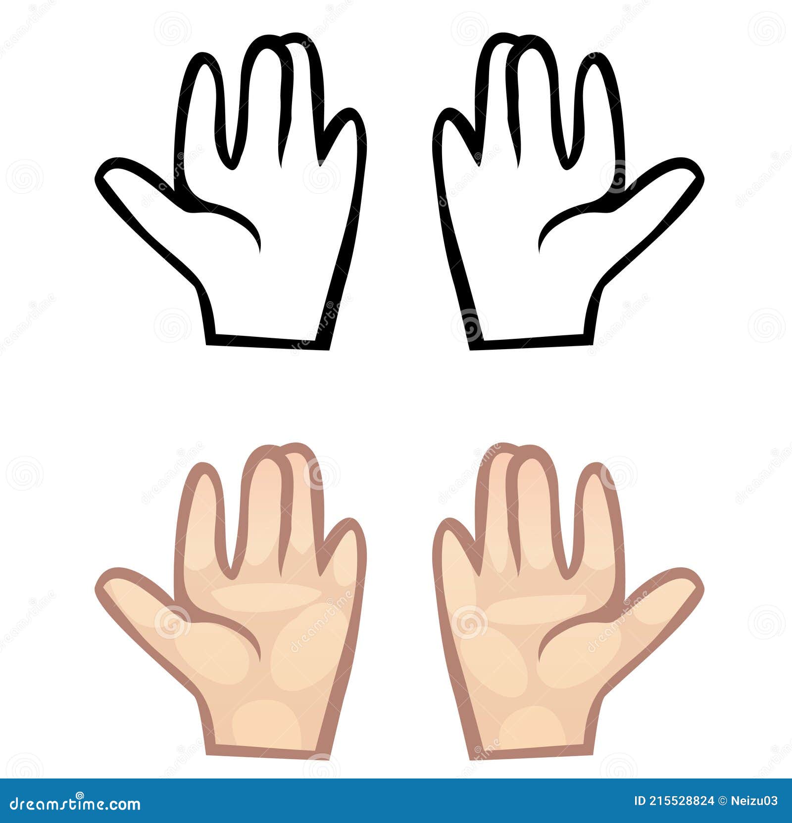 Vector simple open palms stock vector. Illustration of kids - 215528824