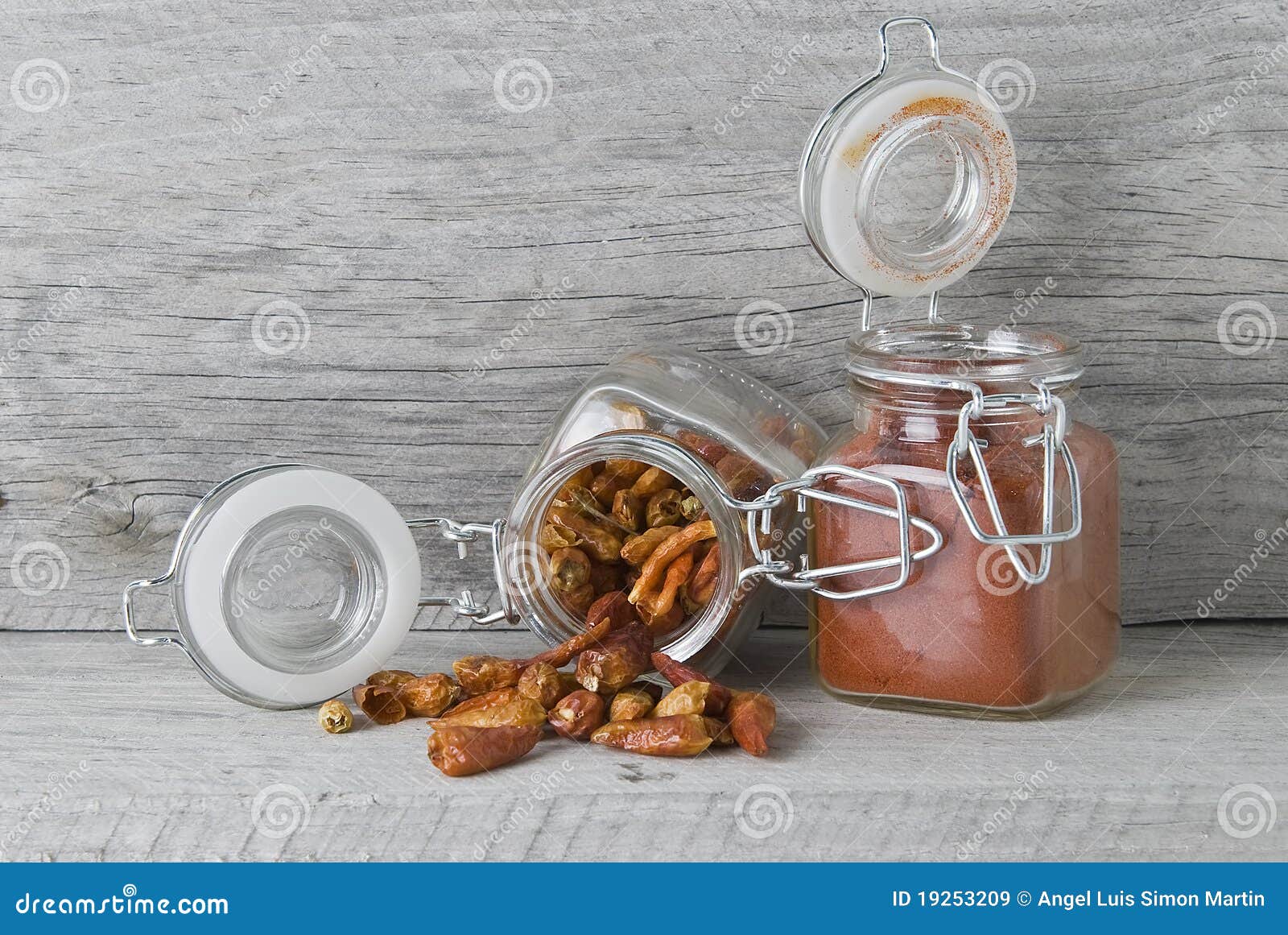 Two open spice jars stock image. Image of composition - 19253209