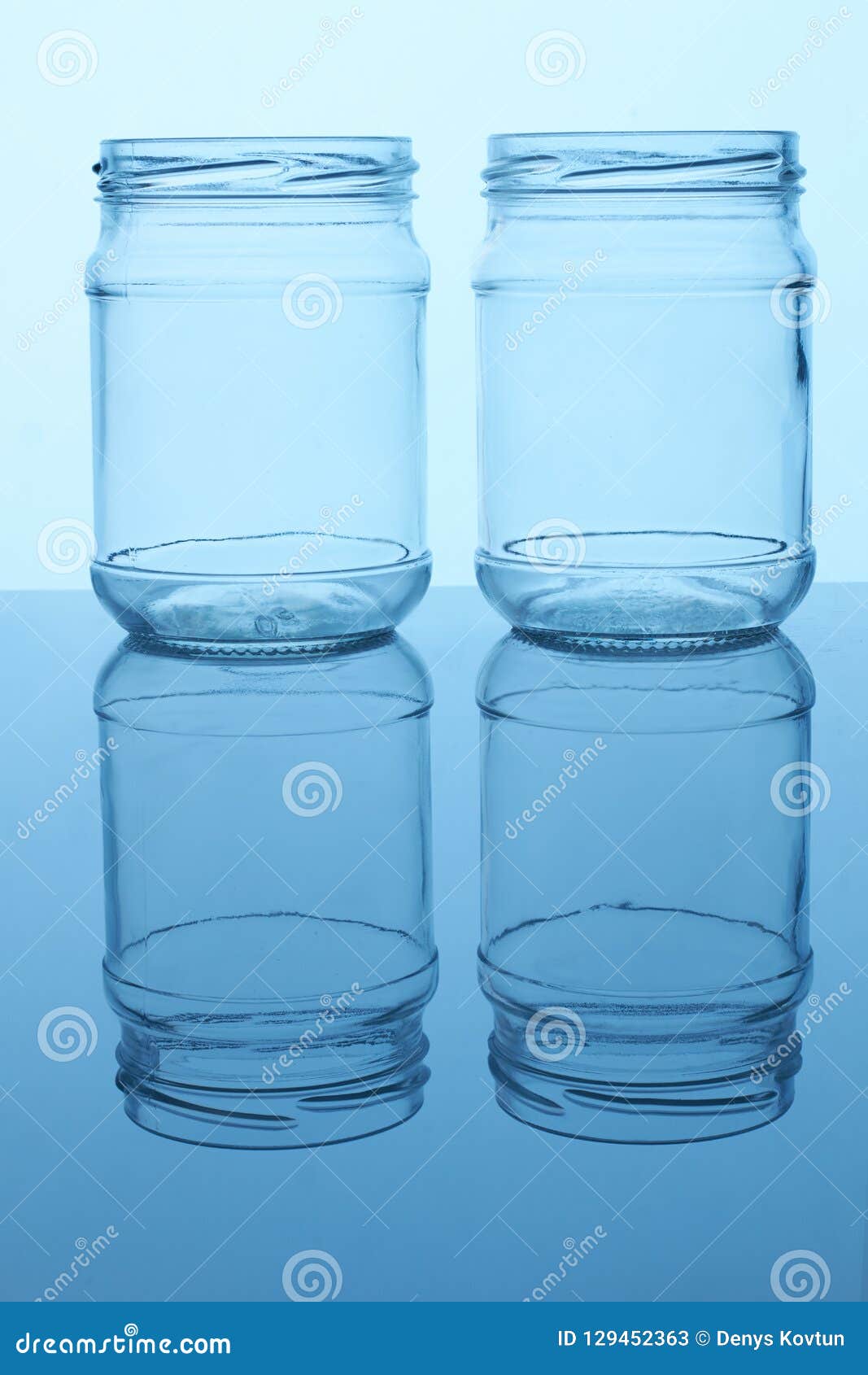 Two Opened Empty Glass Jars. Stock Image - Image of drink, canister ...