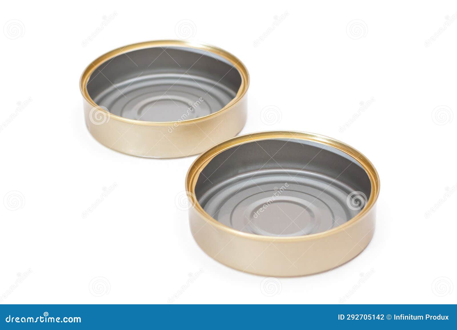 Two Opened Empty Tin Cans Isolated on White Background Stock Photo ...