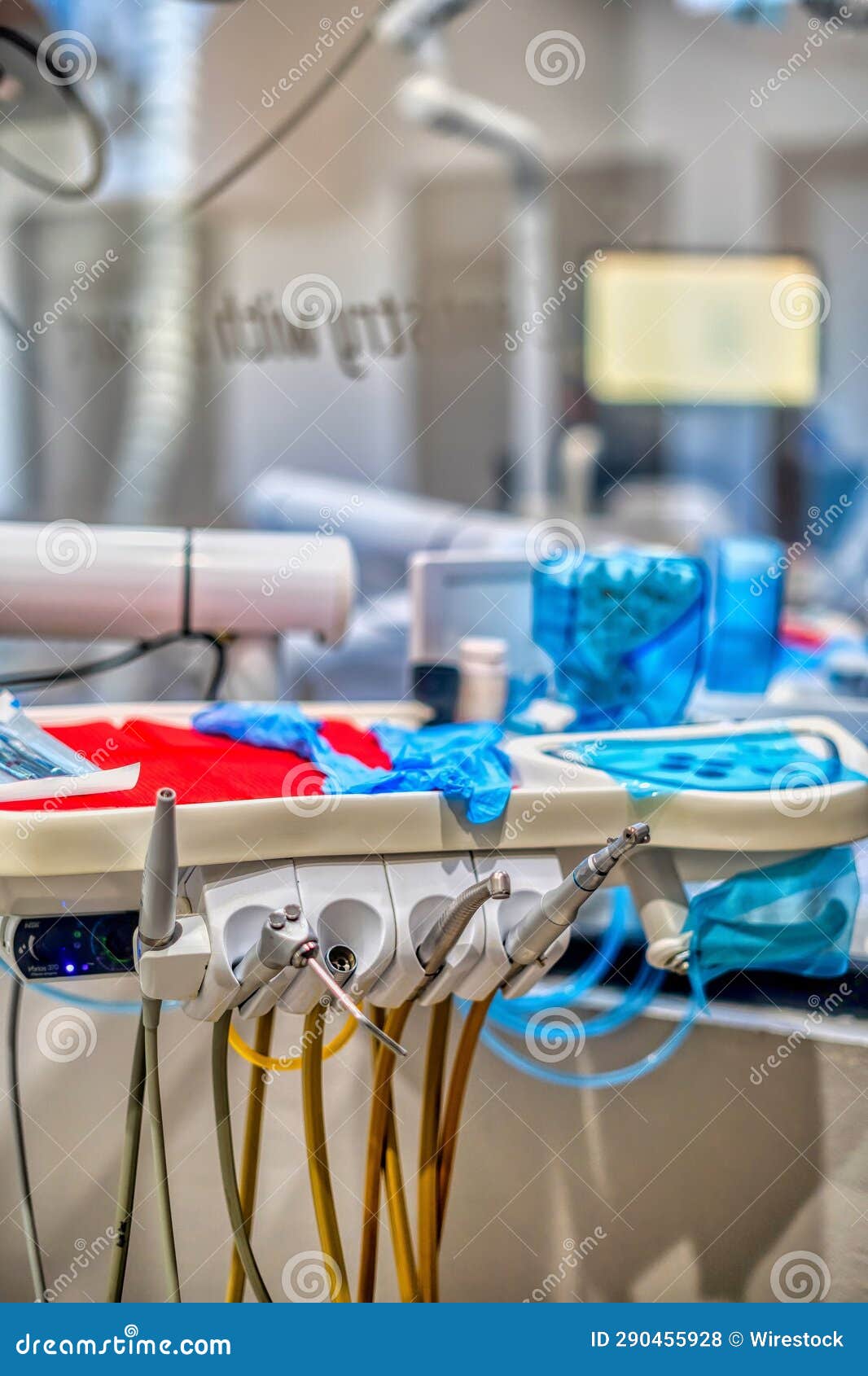 Two Operating Chairs on a Hospital Bed with an Array of Tools Stock ...