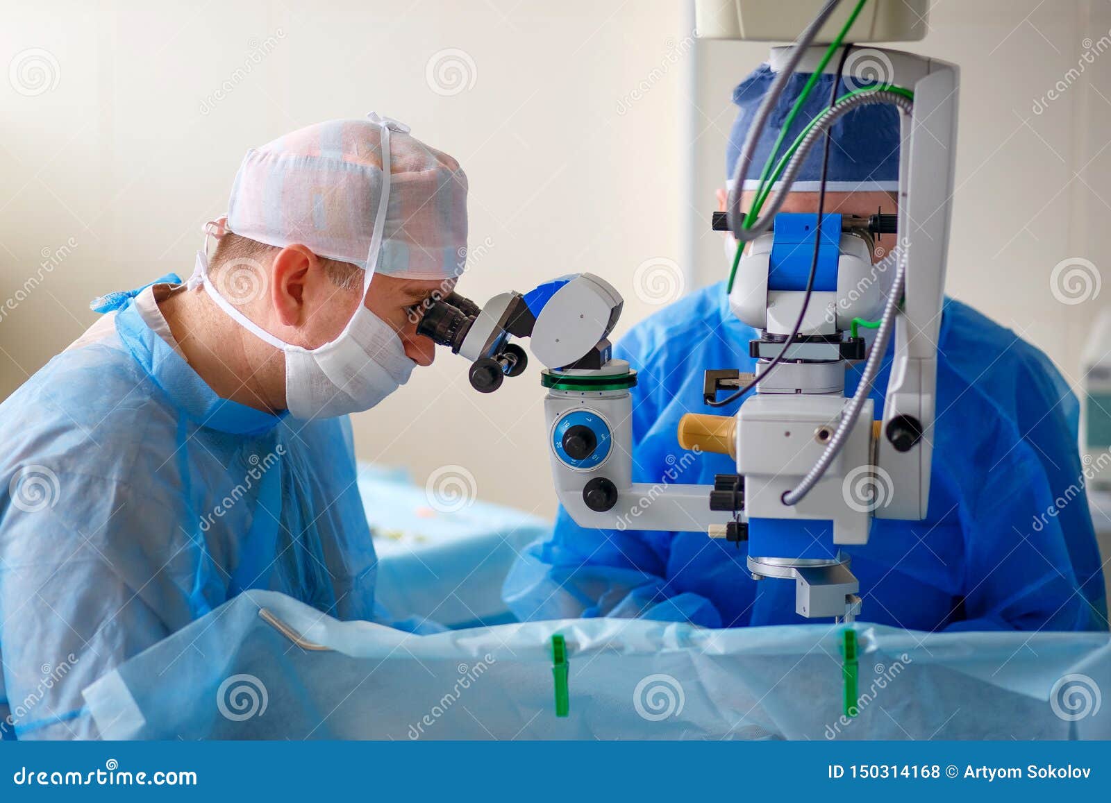 Two Ophthalmologist Perform an Operation in the Operating Room ...