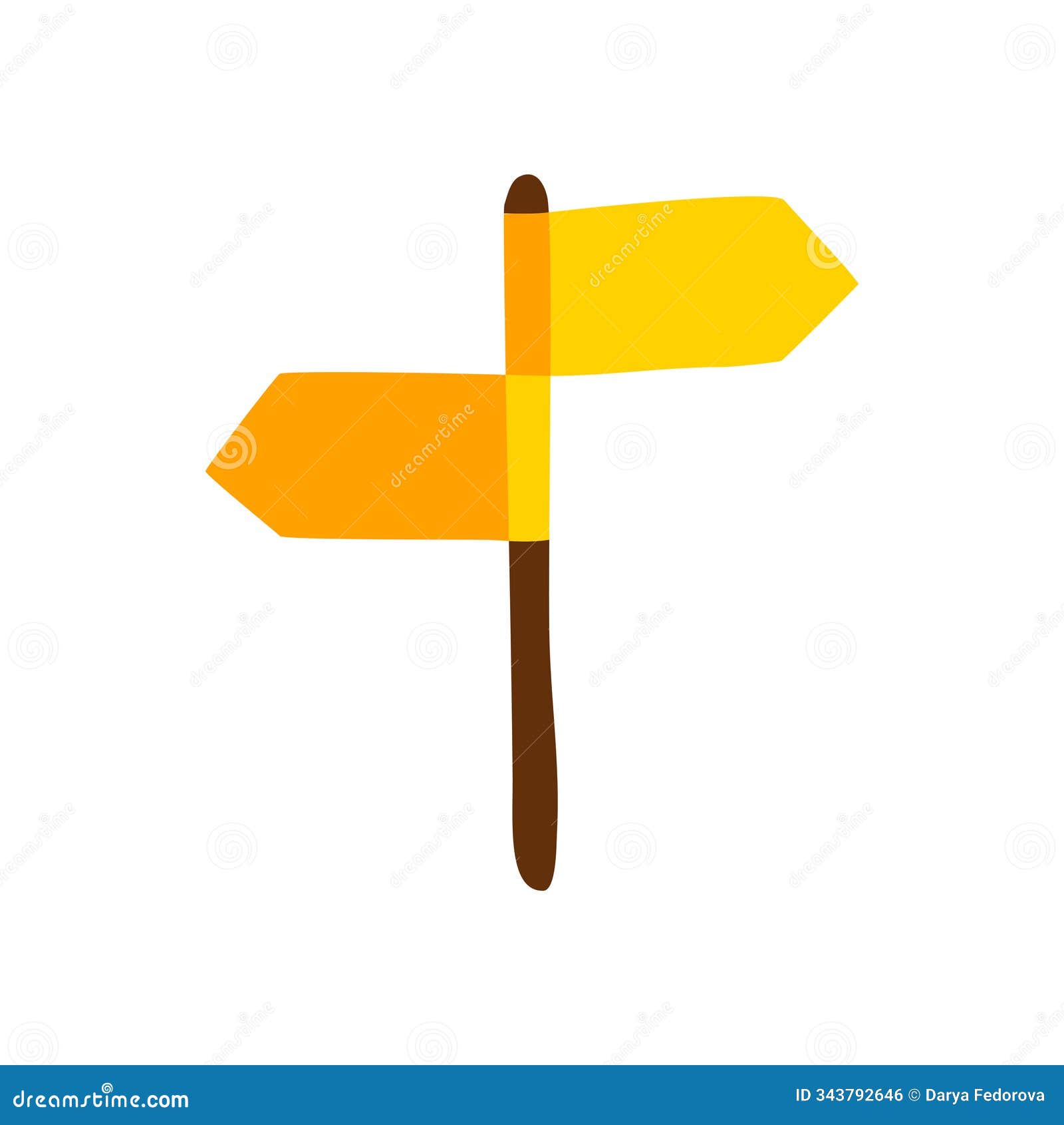 Two Opposing Directional Arrows on a Pole Stock Vector - Illustration ...