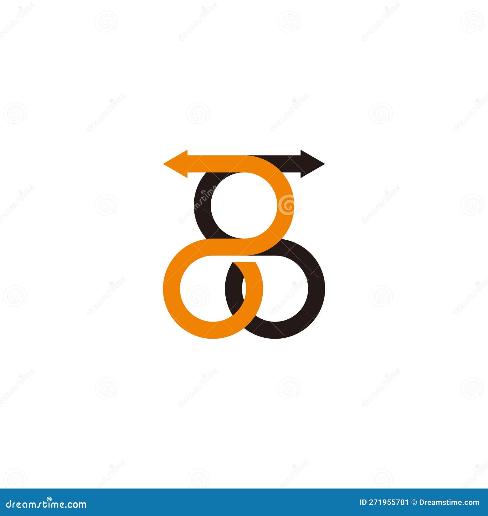 Two Opposite Arrows Colorful Geometric Symbol Vector Stock Vector ...