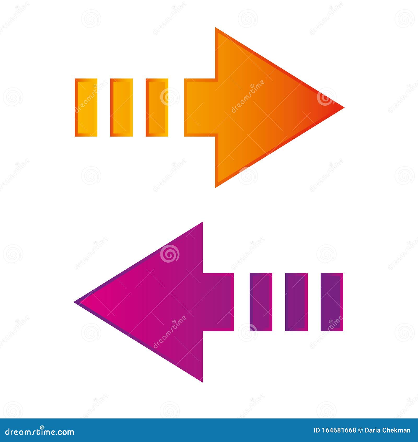 Two Opposite Arrows Vector Icon on a White Background Stock ...