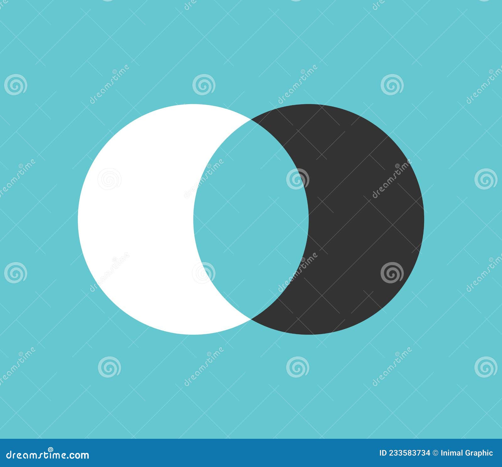 Two Opposite Circles, Difference Stock Vector - Illustration of ...