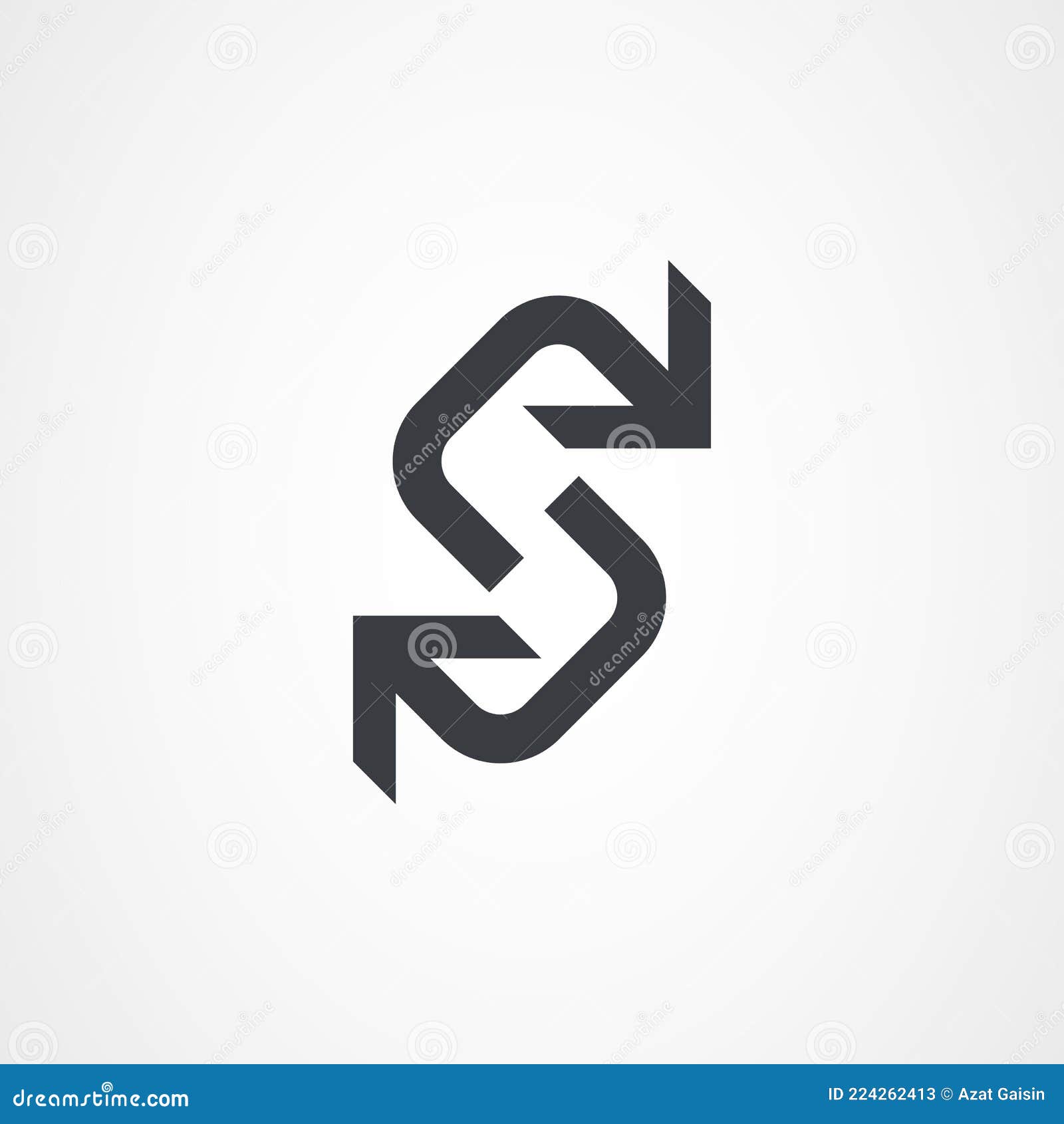 Two Opposite Curved Arrow, Arrow Icon Stock Illustration - Illustration ...