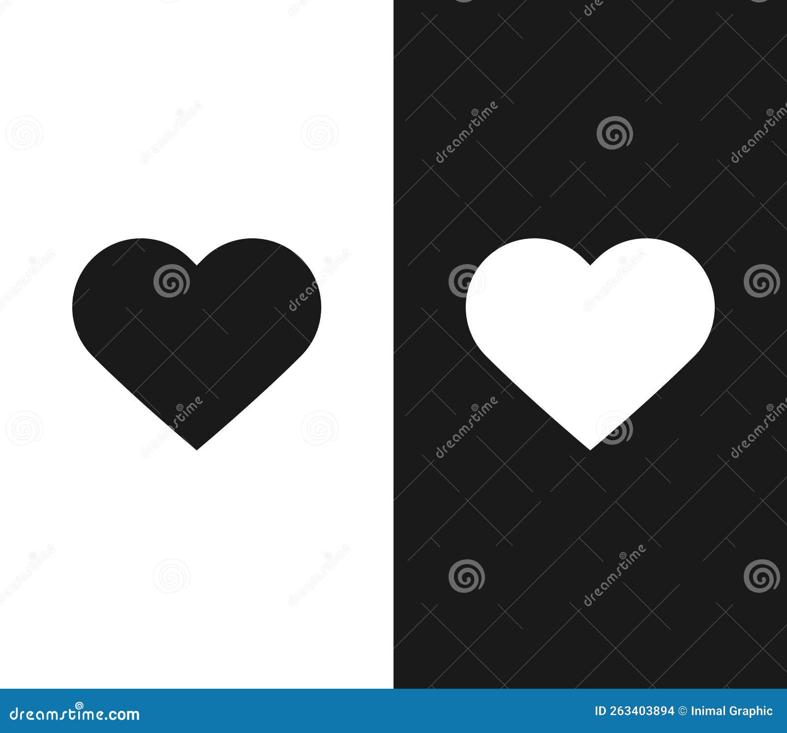 Two Opposite Different Hearts Stock Vector - Illustration of attract ...