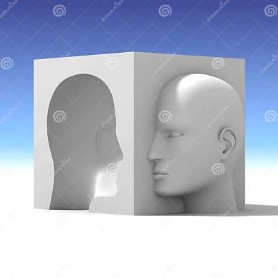 Two Opposite Face stock illustration. Illustration of science - 27162816