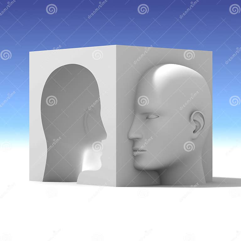 Two Opposite Face stock illustration. Illustration of science - 27162816