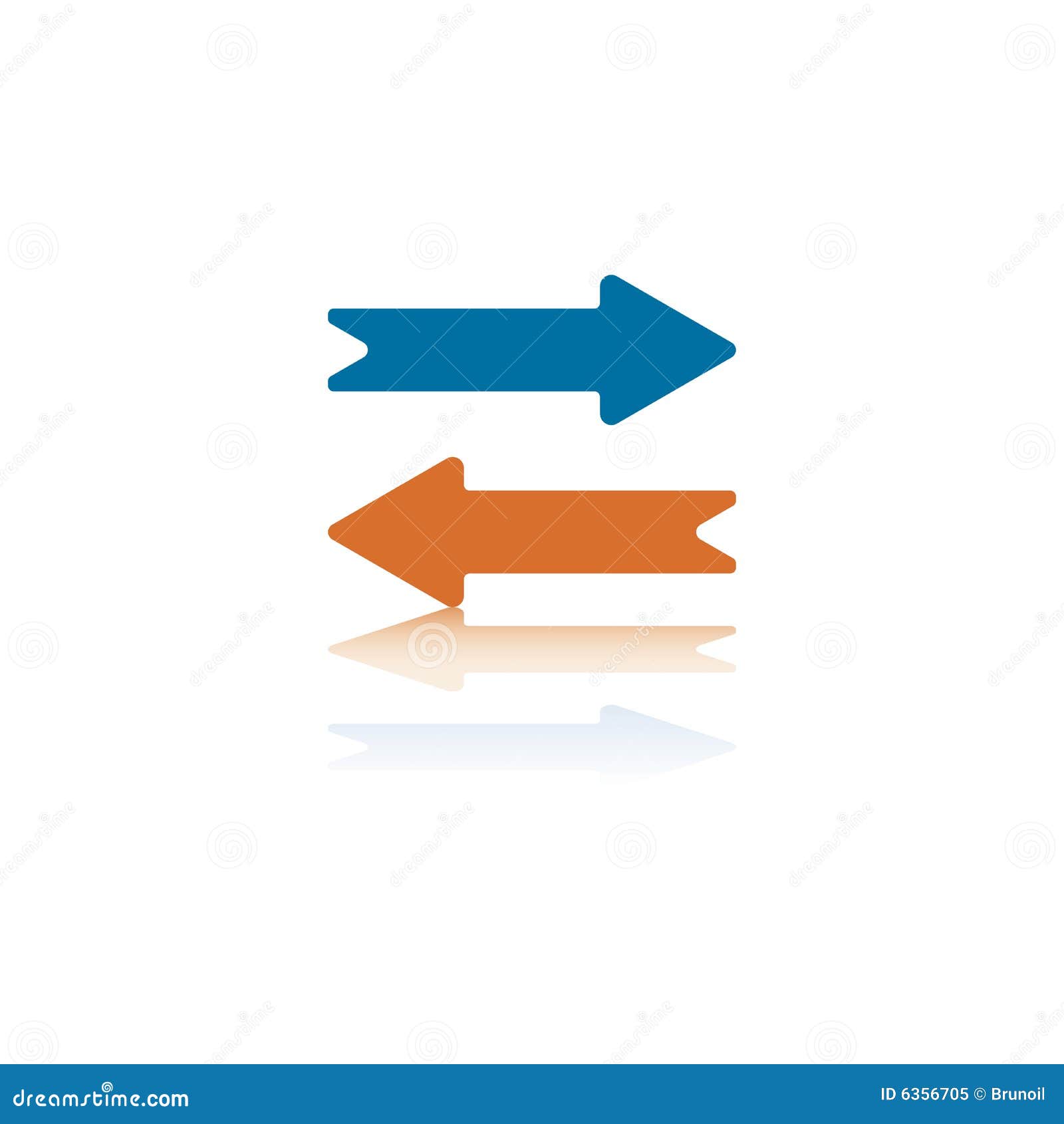 Two Opposite Horizontal Arrows Stock Illustration - Illustration of ...