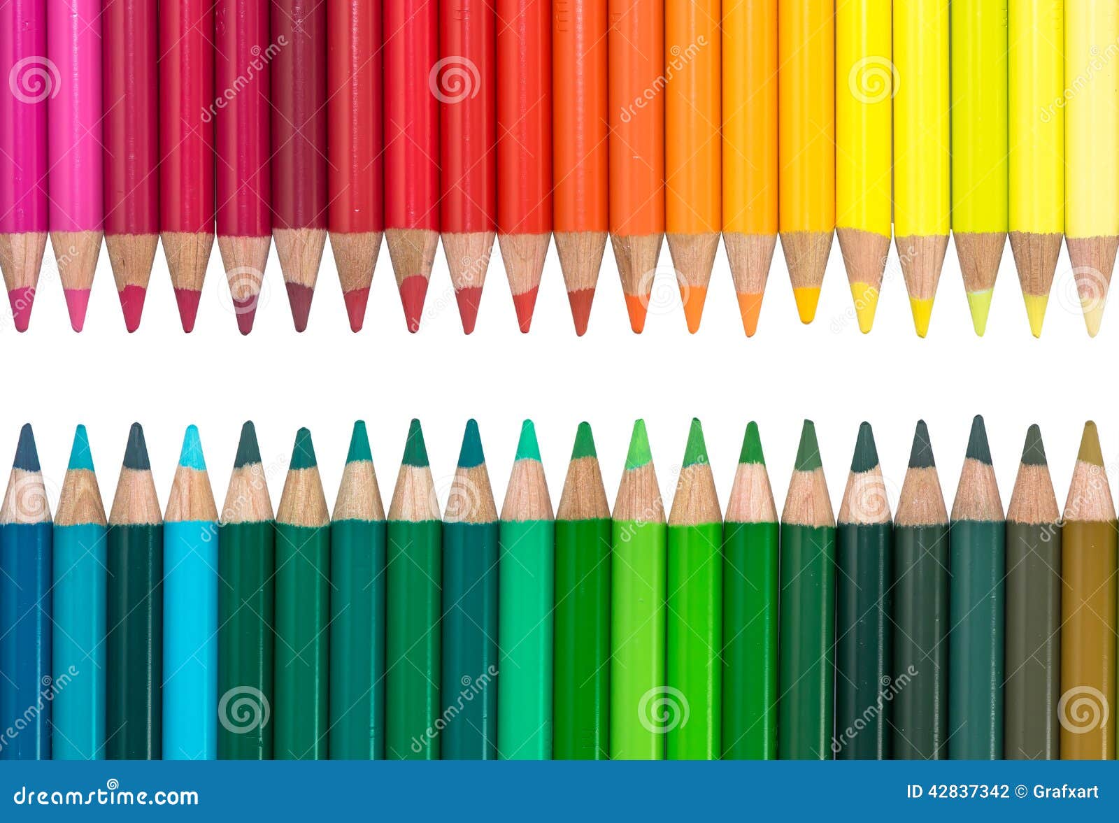 Two Opposite Rows with Colorful Crayons Stock Photo - Image of bright ...