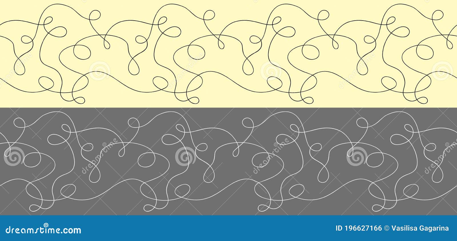 Two Options For A Seamless Border With A Thin Sinuous Line. Smooth Line ...