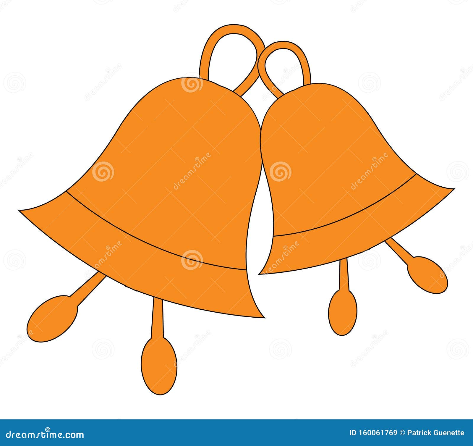 Two Orange Bells Vector Illustration Stock Vector - Illustration of ...