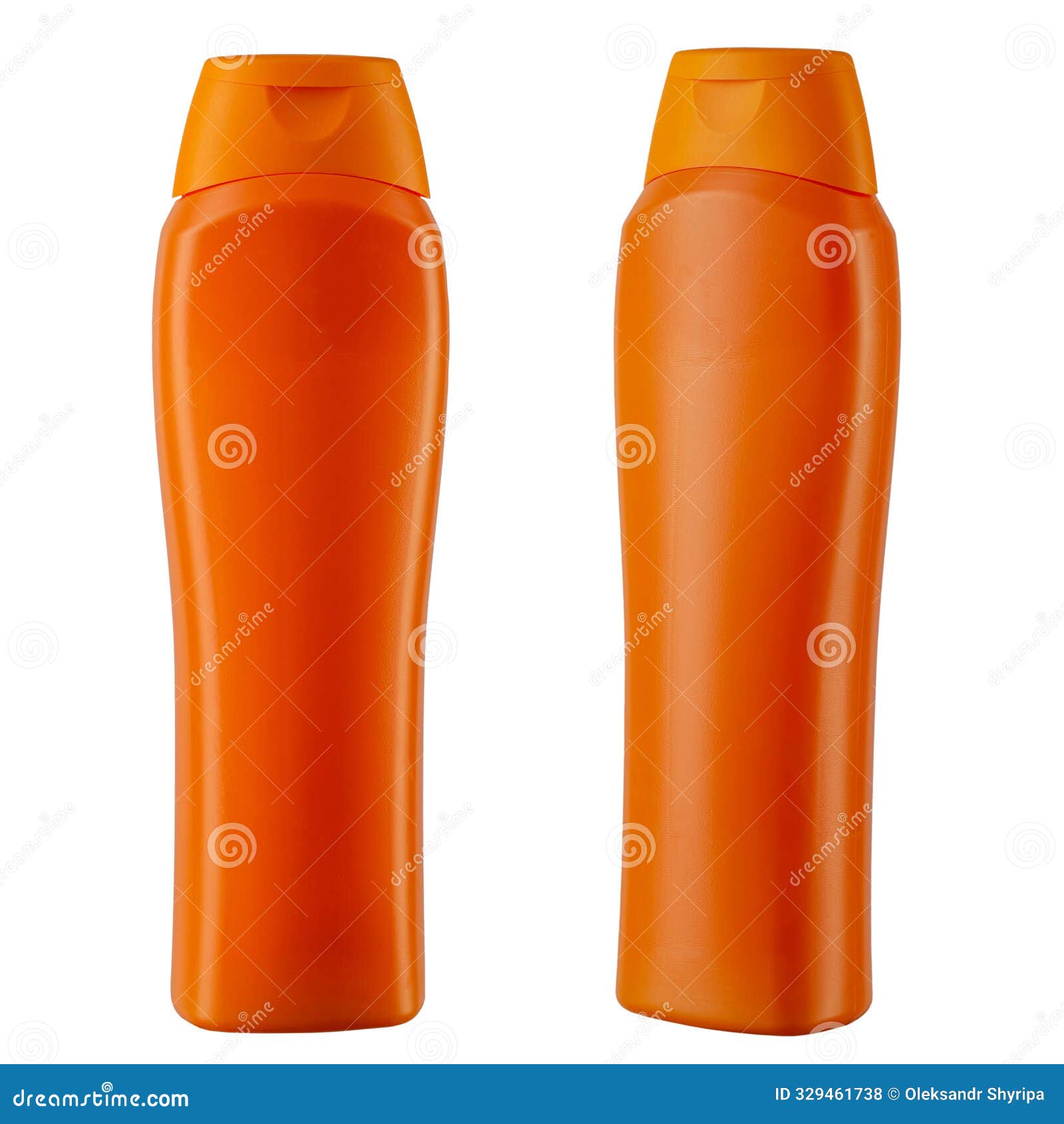 Two Orange Bottles with Detergent. Isolated on White Background Stock ...