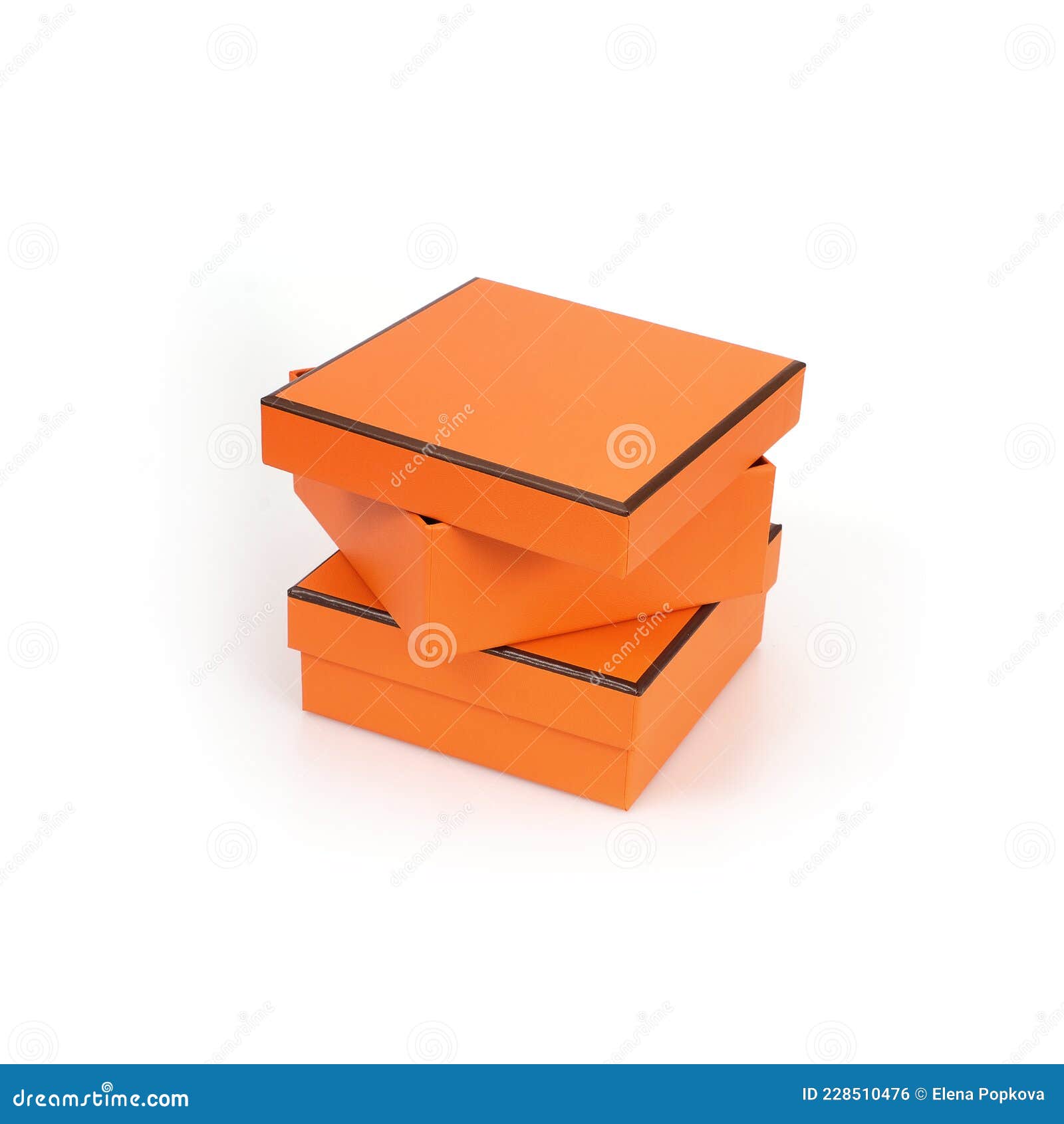 Two Orange Box Isolated on White Background Stock Photo - Image of ...