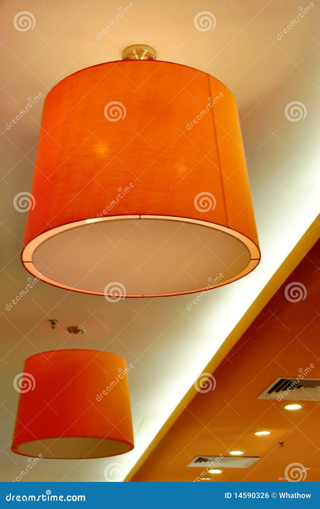Two Orange Designer Lamps stock photo. Image of designer - 14590326