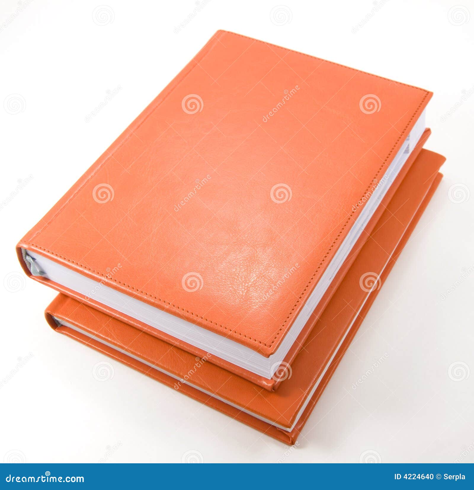 Two Orange Diaries on White Stock Photo - Image of background, soft ...
