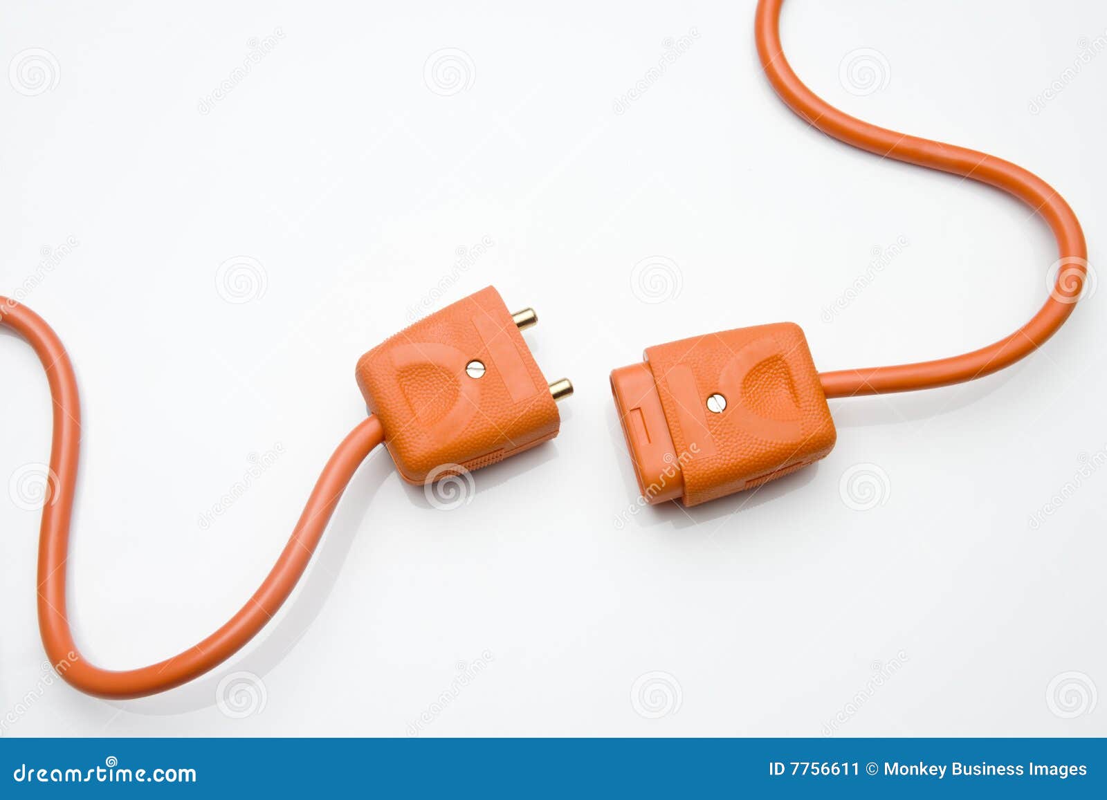 Two Orange Electric Plugs stock image. Image of colour - 7756611
