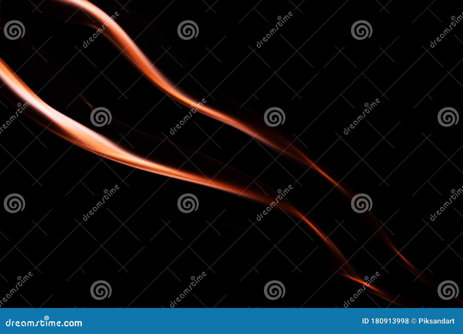Two Orange Fire Color Lines Design on Black Background Stock Photo ...