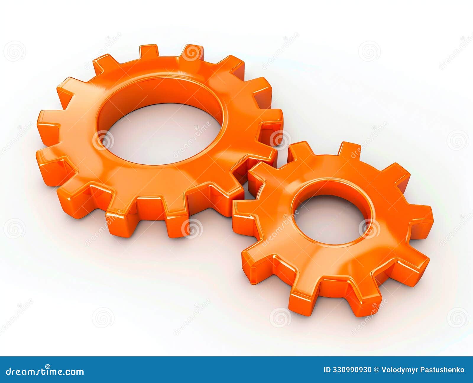 Two Orange Gears on a White Background Stock Photo - Image of gear ...