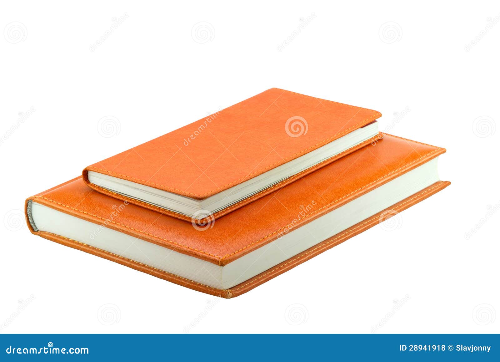 Two Orange Notebook. a Big and a Small Stock Photo - Image of shadow ...