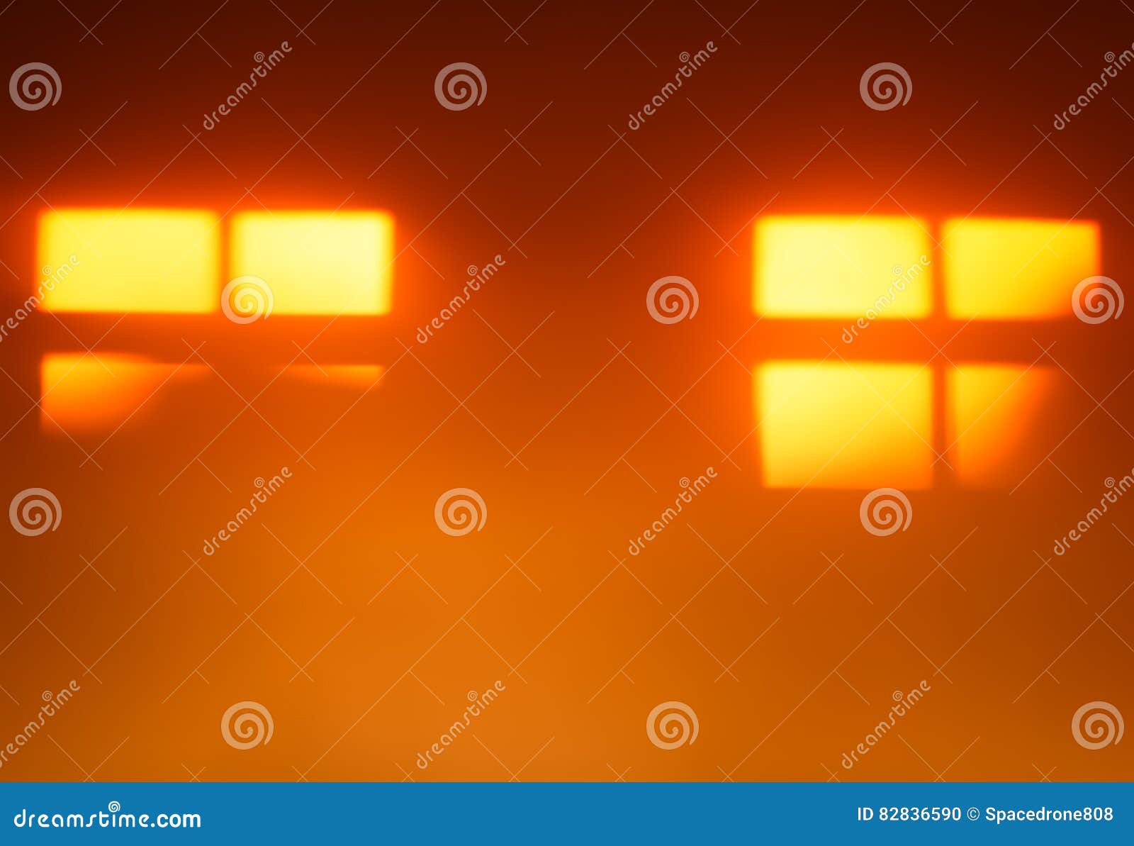 Two Orange Windows Silhouettes Bokeh Background Stock Photo - Image of ...
